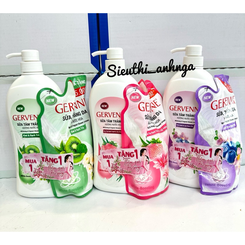 Sữa Tắm Trắng Da Gervenne 900G/1,2L ( Tặng Túi Sữa Tắm 380g ) | Shopee Việt Nam