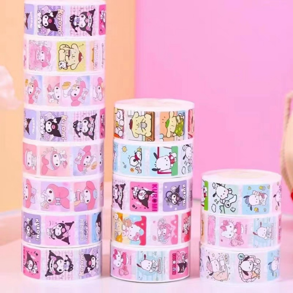 Cuộn Sticker 500 miếng nhãn dán khen thưởng con vật dễ thương đủ mẫu mã ...