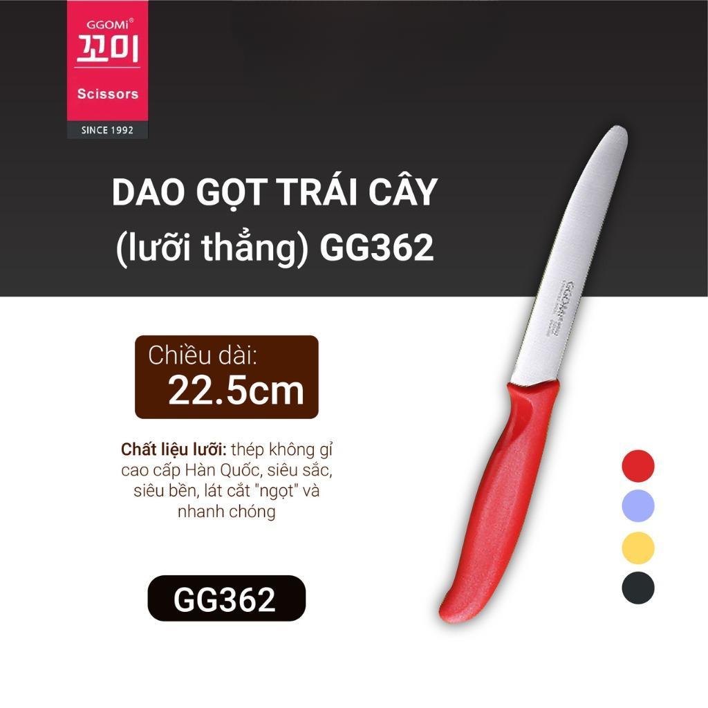 [GGOMI Chính hãng]: Dao gọt trái cây đa năng lưỡi thẳng GGOMi Hàn Quốc GG362. 4 màu lựa chọn ...