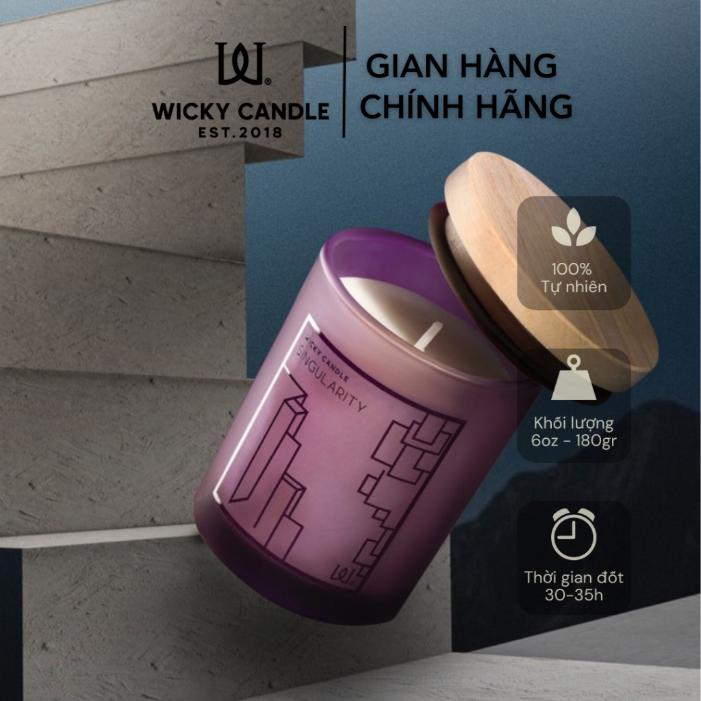 Wicky Candle- NẾN THƠM SINGULARITY hương gỗ unisex 6oz | Shopee Việt Nam