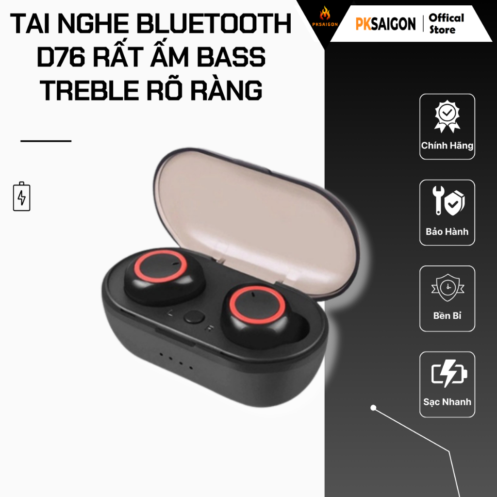 Tai Nghe Bluetooth D76 Rất Ấm Bass-Treble Rõ Ràng Bảo Hành 1 Đổi 1 ...