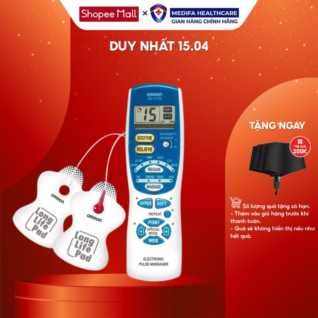 Máy Massage Xung Điện Trị Liệu Omron HV-F128 Giúp Giảm Đau Cơ, Khớp Với 12 Chế Độ Tự Động Theo ...