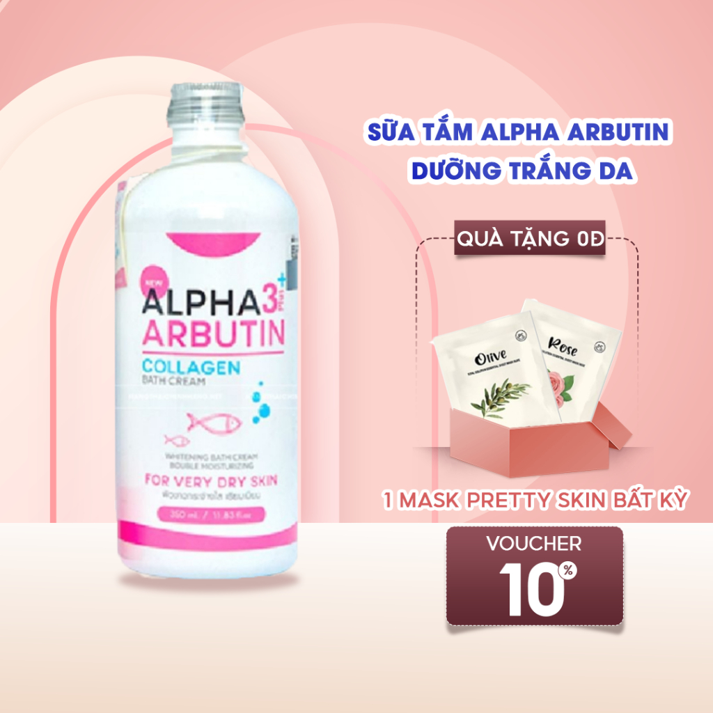 Sữa Tắm Alpha Arbutin Dưỡng Trắng Da Mờ Thâm 3 Plus Collagen Bath Cream ...