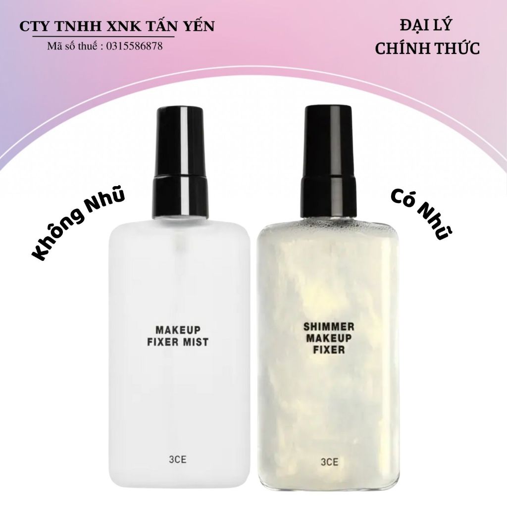 Xịt Khoá Nền 3CE Shimmer Makeup Fixer 95ml (Có Nhũ - Không Nhũ) | Shopee Việt Nam