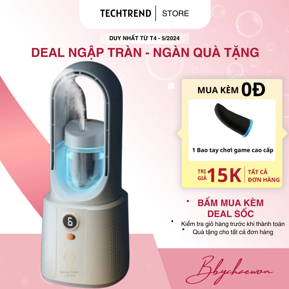 Quạt Phun Sương Không Cánh 6 Chế Độ Làm Mát Nhanh Chóng Giải Toả Nóng Nực An Toàn Sử Dụng ...