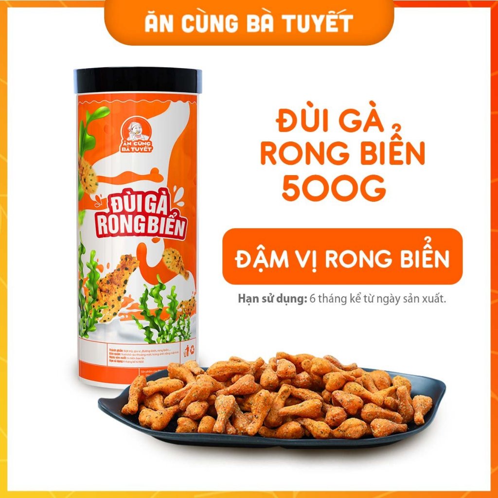 SNACK ĐÙI GÀ RONG BIỂN 500G+ tặng 1 nem nướng phên - ĂN CÙNG BÀ TUYẾT ...