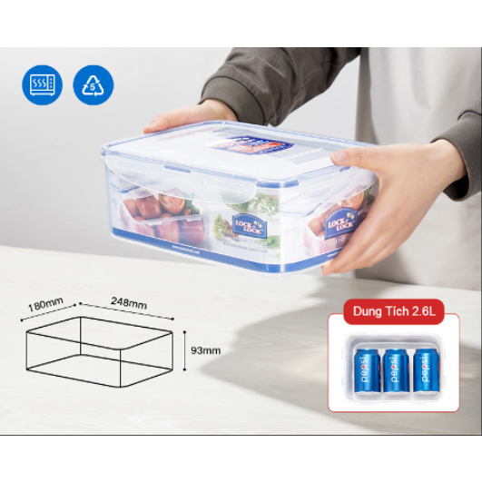Hộp Nhựa Bảo Quản Thực Phẩm Lock&Lock Dung Tích 2.6L HPL826 | Shopee Việt Nam