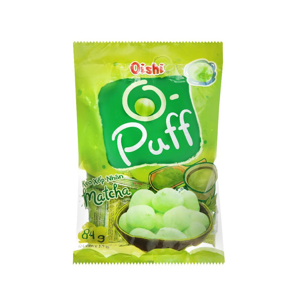 Kẹo Xốp Nhân Matcha Oishi O-Puff (Gói 84g - 24 viên) | Shopee Việt Nam