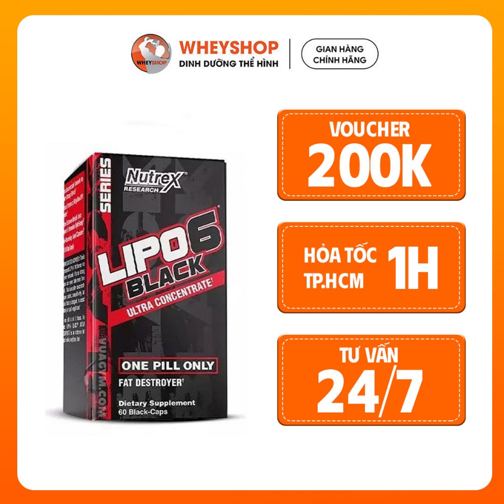 [Freeship] Viên uống tăng cường trao đổi chất Nutrex Lipo 6 Black (60 ...