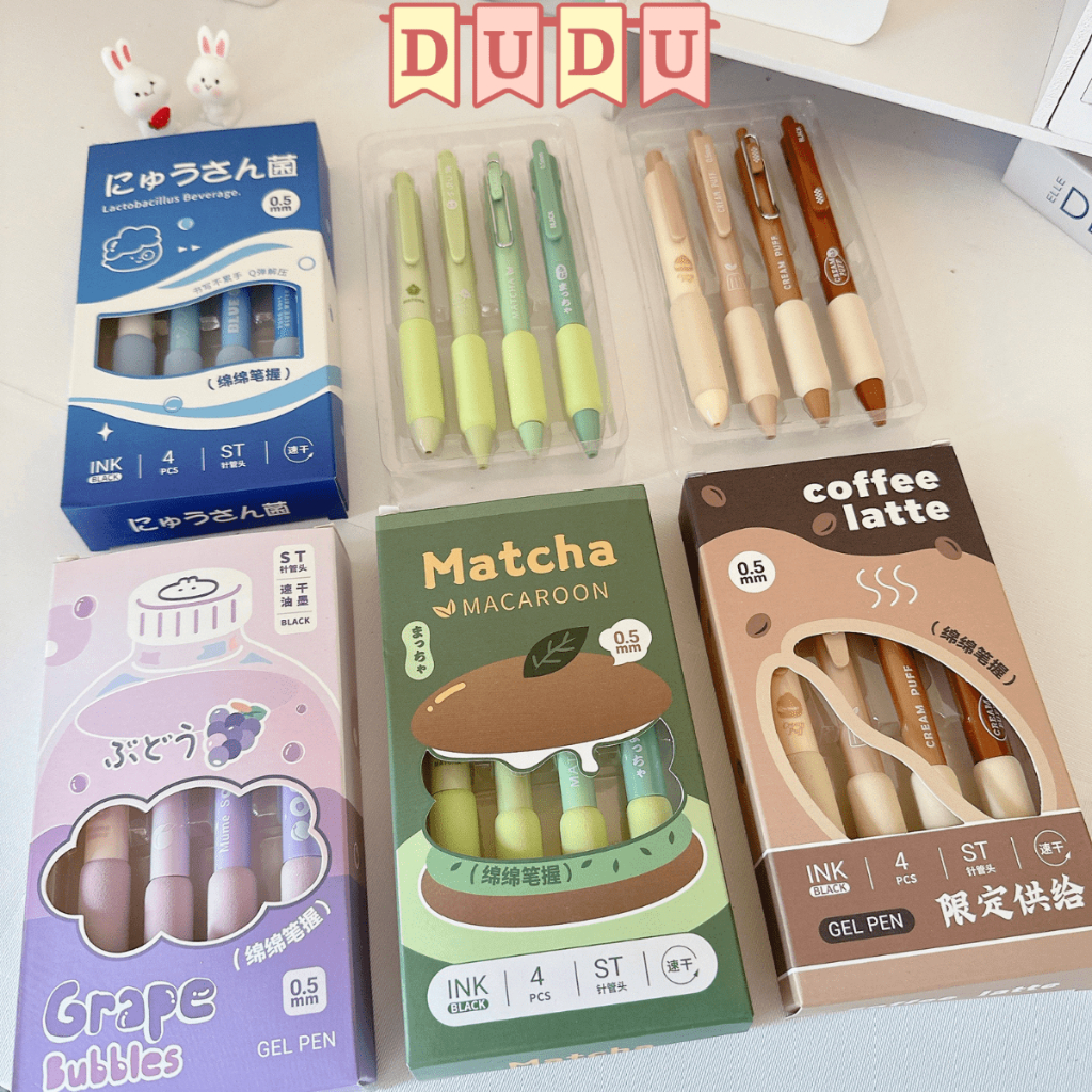 [Hàng mới về] SET 4 Bút gel Pastel CARO ngòi 0,5mm bút gel đen mực trơn ...