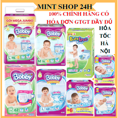 [Voucher Live]Tã quần/dán Bobby mega Jumbo s80/M76/M112/L96/Xl84/XXL76 ...