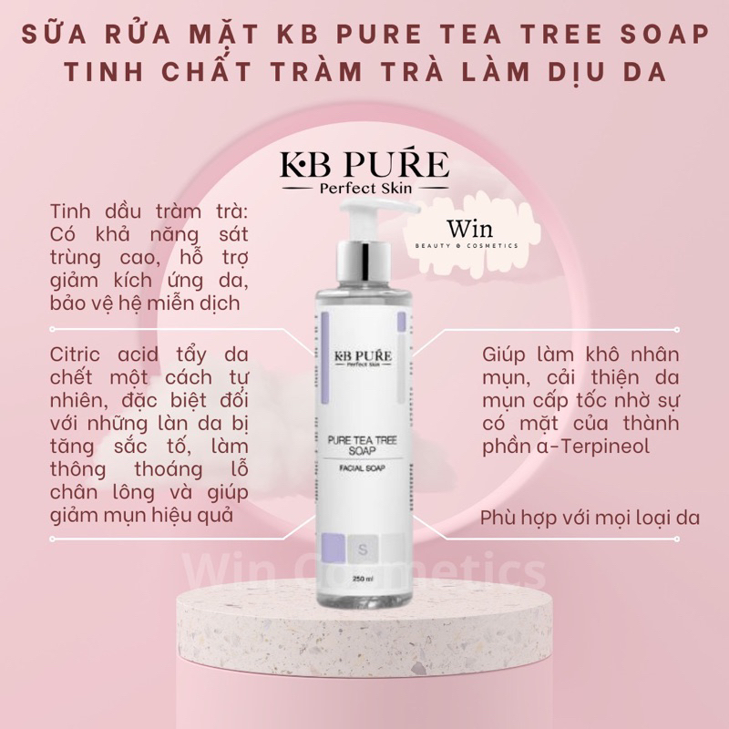[ HÀNG CÔNG TY] Sữa rửa mặt tinh chất tràm trà KB Pure Tea Tree Soap ...