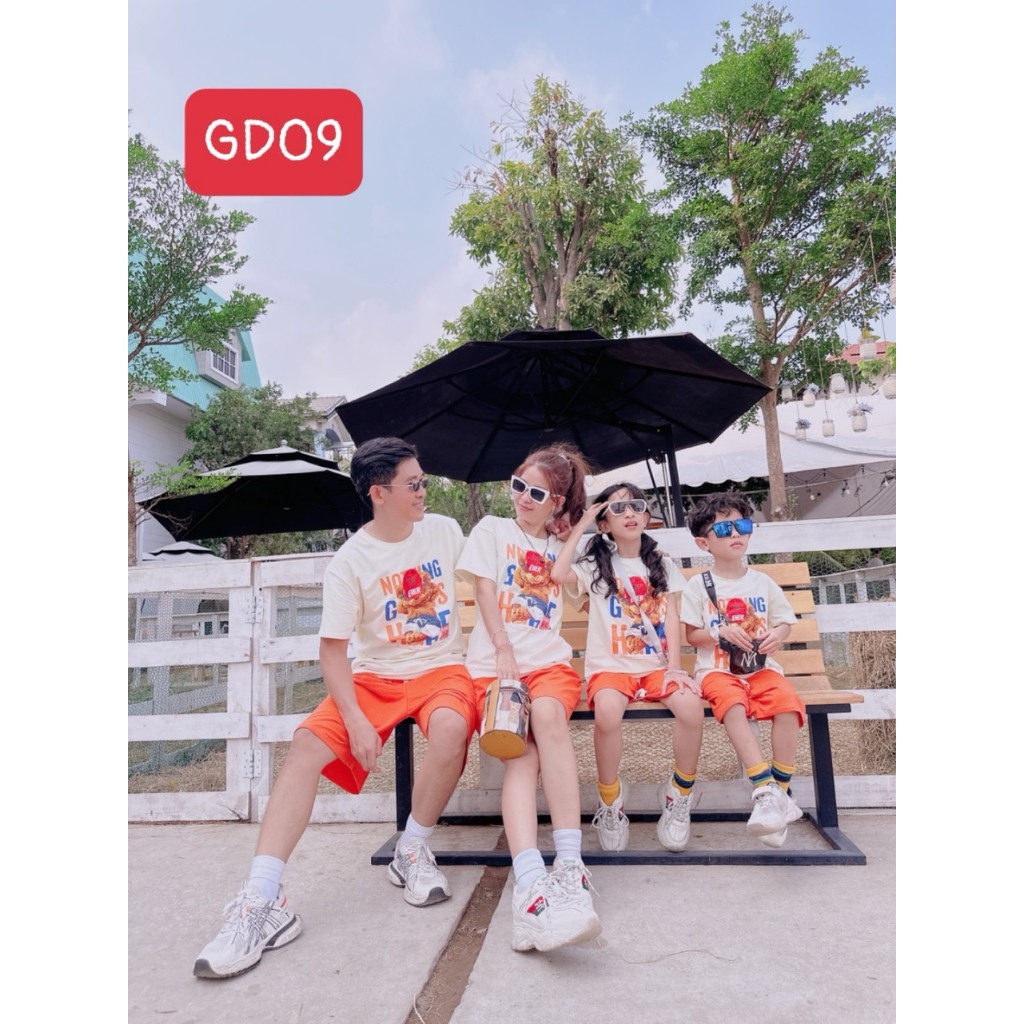 Set Đồ Đôi Gia Đình, Đồng Phục Đi Biển In Hình Gấu Cam GD09 | Shopee Việt Nam