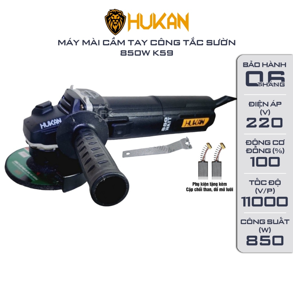 Máy Mài Cầm Tay HUKAN K59, Công tắc sườn, Công Suất 850w, Tặng 1 Đá mài ...