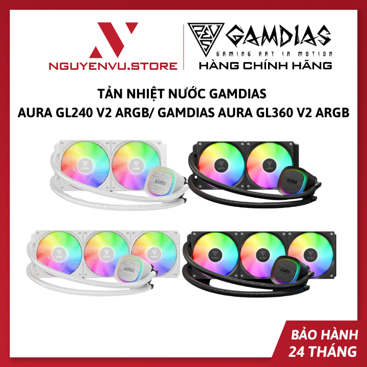 Tản Nhiệt Nước Gamdias Aura GL240 v2 ARGB/ Gamdias Aura GL360 v2 ARGB ...