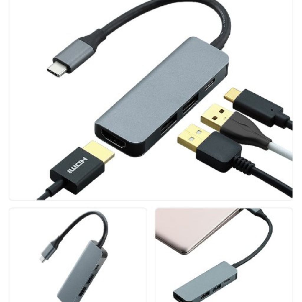 Bộ chuyển đổi Type-c to HDMI, USB, type-c và VGA, hub typc-c 4 trong 1 ...