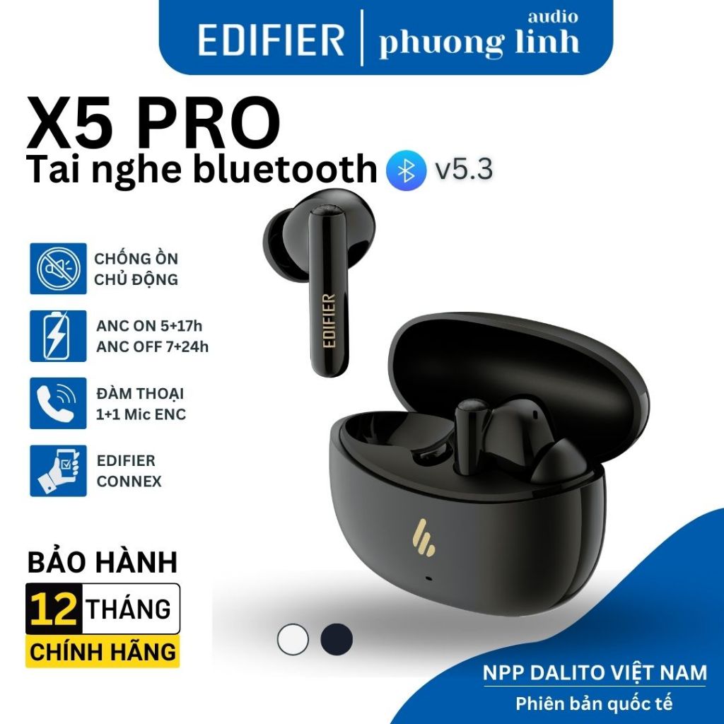 Edifier X5 Pro Tai nghe bluetooth Chống ồn chủ động In-ear | App Edifier Connex - Bảo Hành 12 ...