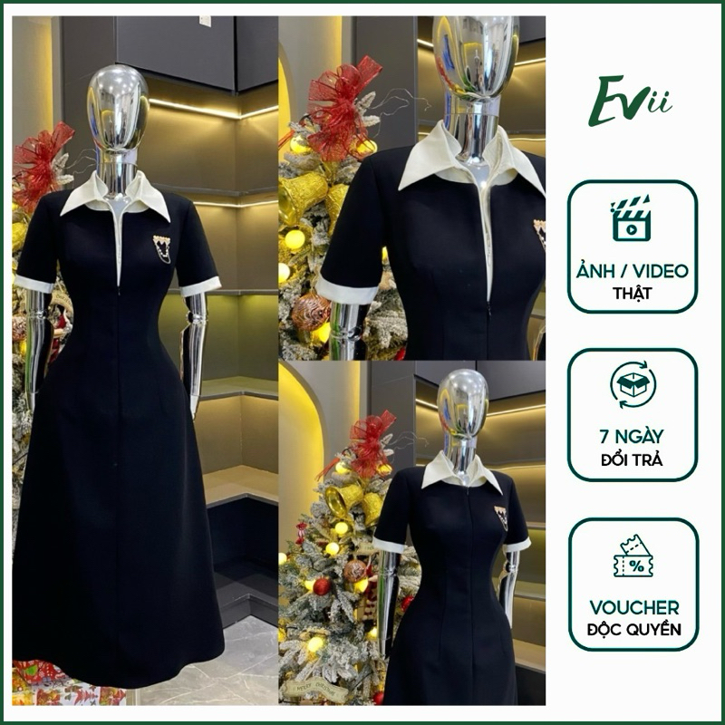Váy Thiết Kế Evii A94 dành cho nữ Đầm thiêt kế 2 khoá dáng A xoè che ...