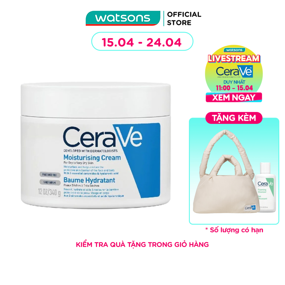 Kem Dưỡng Ẩm CeraVe Moisturising Cream Dành Cho Da Khô 340g | Shopee ...