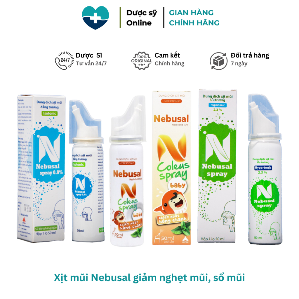 Dung Dịch Xịt Mũi ưu trương Nebusal Spray Giảm Nghẹt Mũi, Sổ Mũi Cho ...