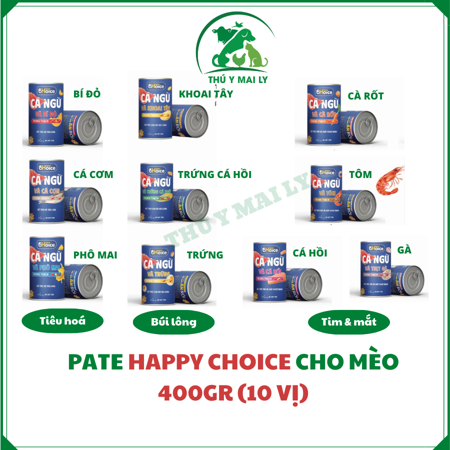 Pate Happy Choice cho mèo - lon 400GR | Shopee Việt Nam