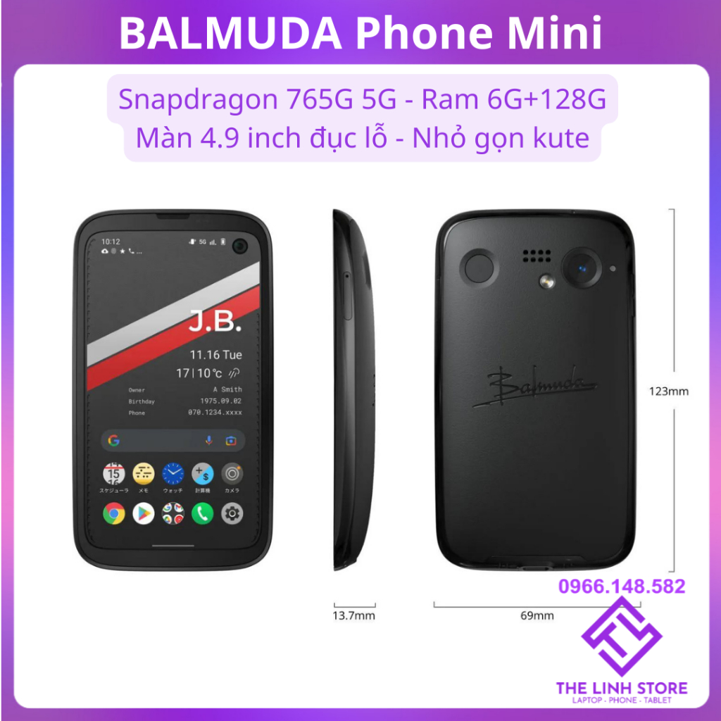 Điện thoại Balmuda Phone mini Ram 6G 128G - Snapdragon 765G 5G | Shopee Việt Nam