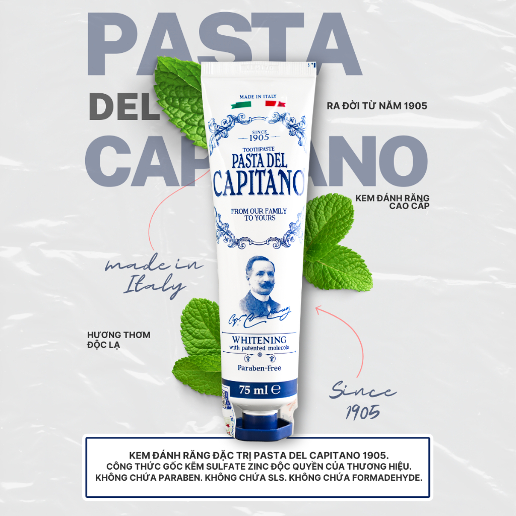 Kem Đánh Răng Cao Cấp Pasta del Capitano 1905 75ml (Không chứa Paraben | SLS) | Shopee Việt Nam
