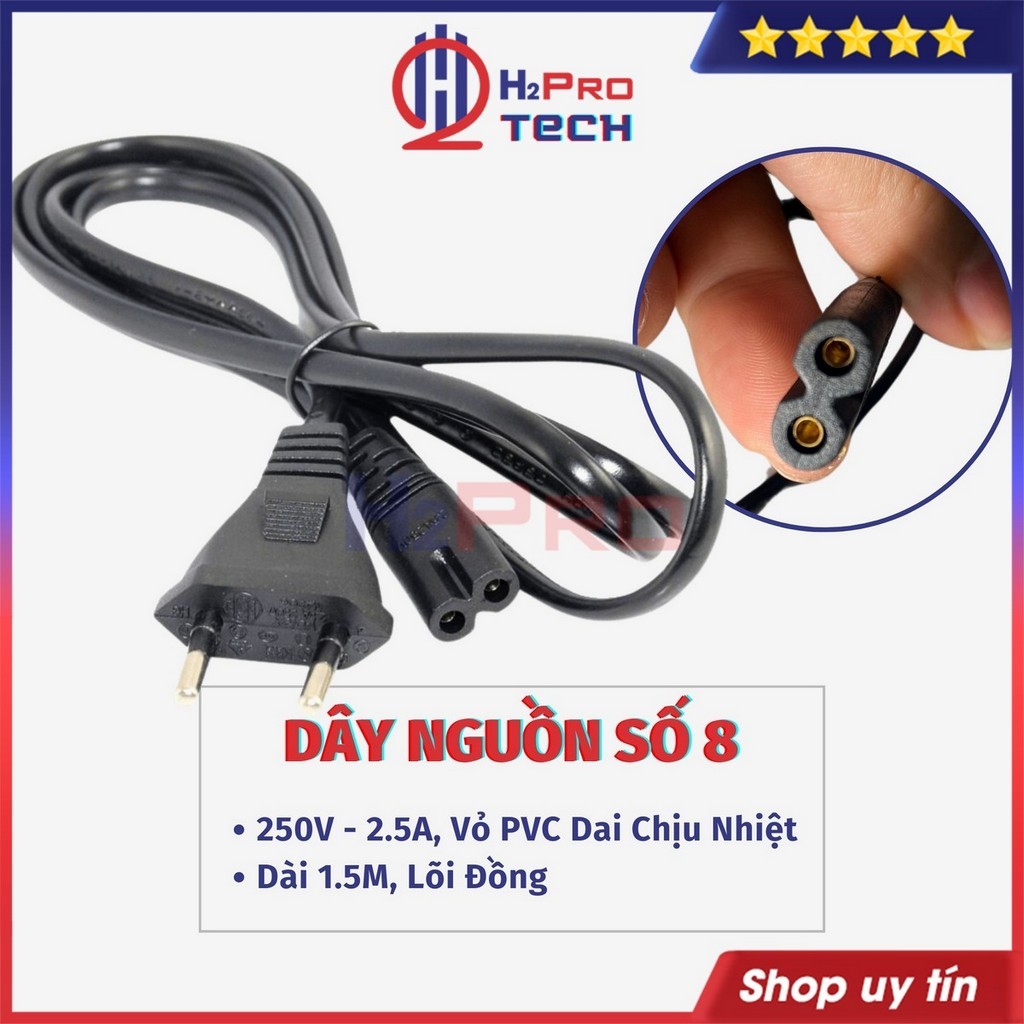 Dây Nguồn Số 8 H2Pro Xịn Lõi Đồng, Dài 150Cm (1 Dây), Dây Cắm Điện Cáp ...