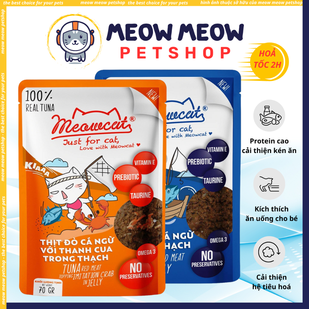 Pate cho mèo Meow Cat | Túi 70GR | Thức ăn ướt dinh dưỡng cho mèo. | Shopee Việt Nam