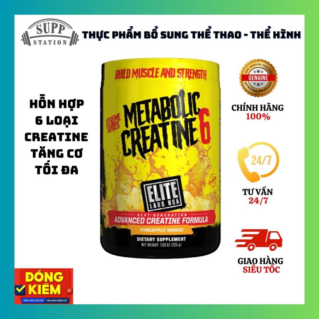 [CHÍNH HÃNG] ELITE LABS USA METABOLIC CREATINE 6 - 30 lần dùng - Tăng sức mạnh sức bền với hỗn ...