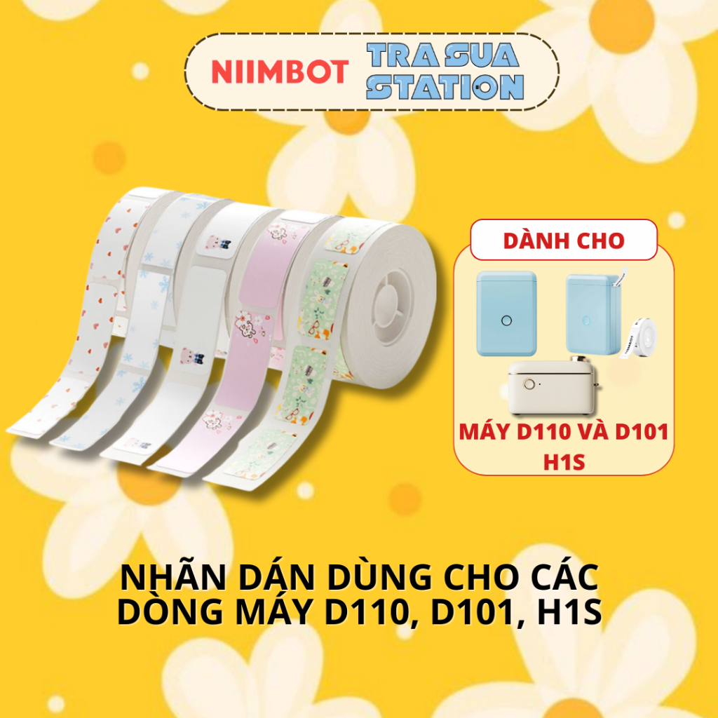 Giấy nhãn màu NIIMBOT dùng cho máy in label, nhãn dán D11H/ H1S / D101 ...