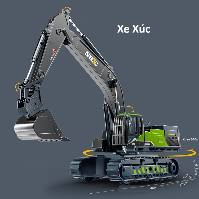 Xe Đồ Chơi Mô Hình Hợp Kim Xe Công Trình Xe Múc Xe Cẩu Xe Móc Xe Ben Xe ...