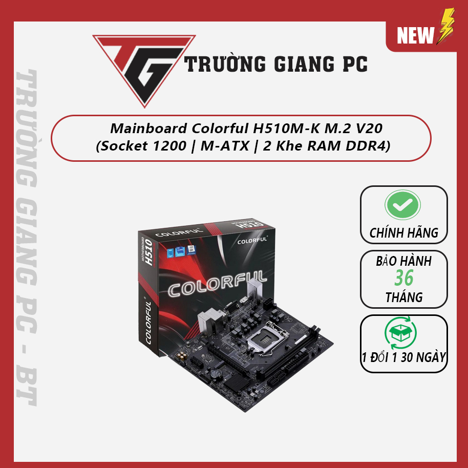 Mainboard Colorful H510M-K M.2 V20 (Socket 1200 | M-ATX | 2 Khe RAM ...