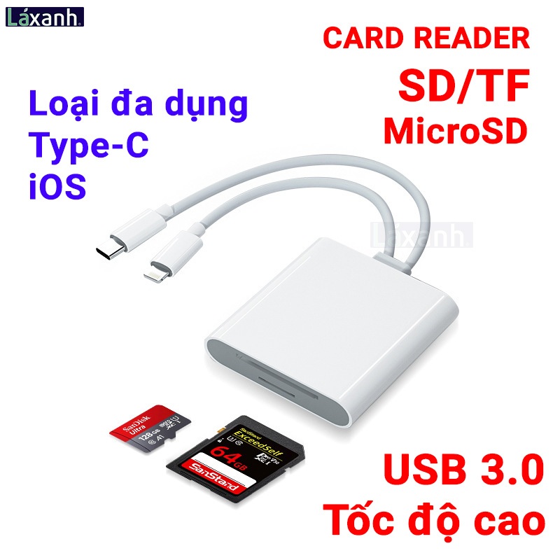 Đầu đọc thẻ nhớ SD TF MicroSD USB-A 2.0 hãng FB High Speed tốc độ cao ...