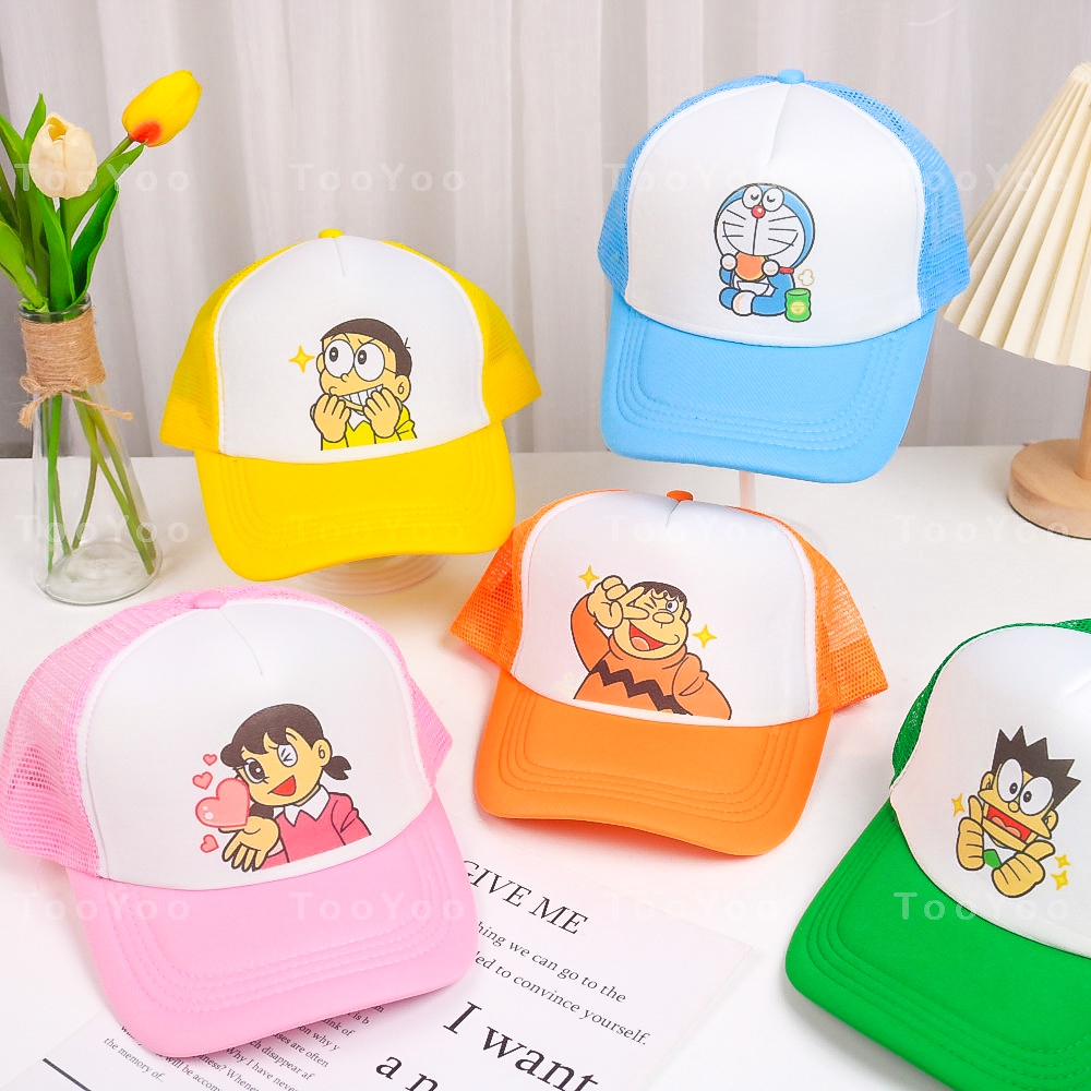 Mũ nón lưỡi trai Doraemon, Nobita, Doraemi, Shizuka, Jaien, Suneo dễ ...