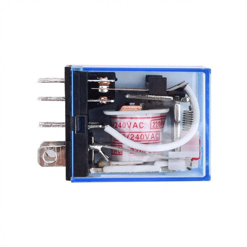 Relay trung gian LY2N-J rơ le kiếng 8 chân dẹp lớn điện áp 12VDC, 24VDC, 220VAC kết hợp với chân ...
