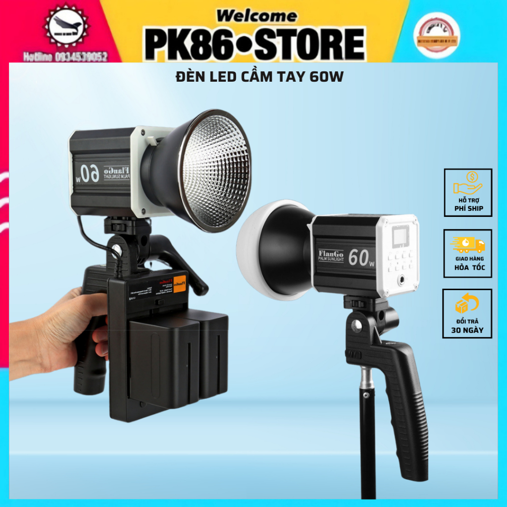 Đèn led cầm tay FlanGo 60W hỗ trợ livestream studio chụp ảnh quay hình ...