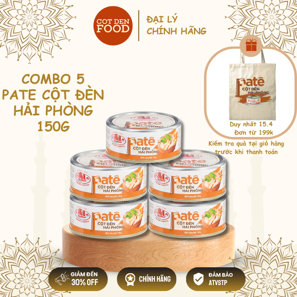 COMBO 5 Hộp Pate Cột Đèn Hải Phòng Đóng Hộp 150G - Đồ Hộp Hạ Long tiện lợi mang đi picnic ...