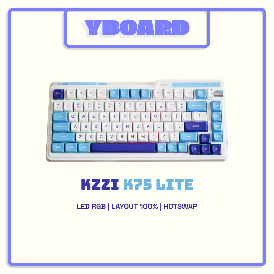 Hàng Sẵn - Bàn Phím Cơ KZZI K75 Lite Màu Trắng Xanh - Chính Hãng | Shopee Việt Nam