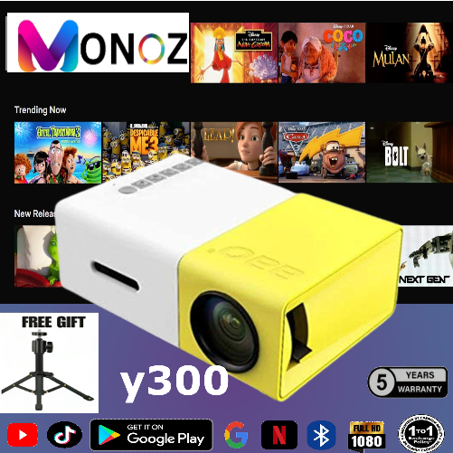 Máy chiếu Monoz Y300 Projector Máy chiếu mini cầm tay HD 1080P LED Điện ...