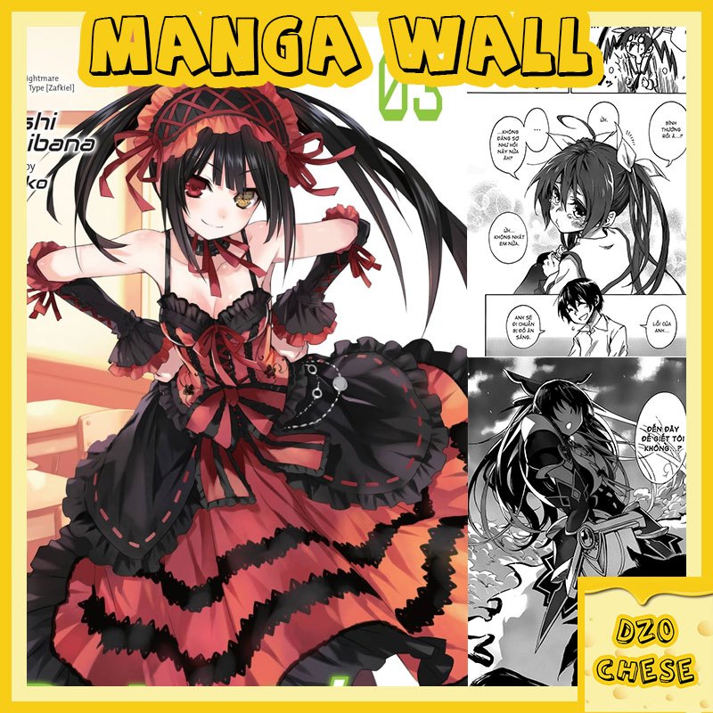 combo 100 giấy dán tường anime DATE A LIVE manga wall có keo mặt sau ...