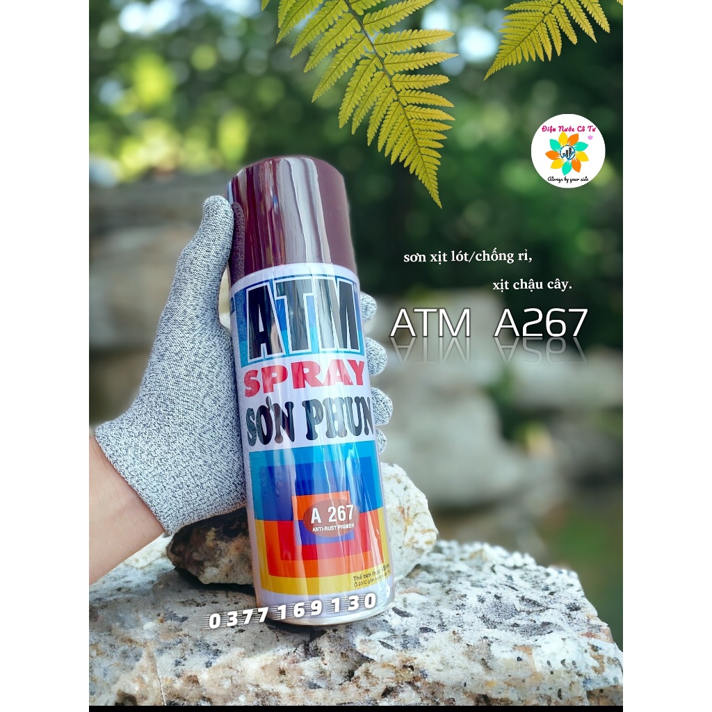 Sơn xịt lót - sơn xịt chống rỉ Đỏ ATM Spray A267 - sơn xịt bảo vệ bề mặt chống rỉ sét ATM - sơn ...