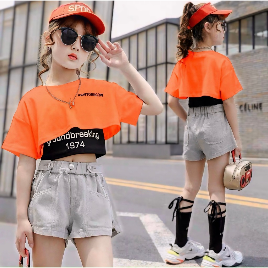Áo croptop bé gái, áo ba lỗ trong, áo croptop ngoài thun cotton chính phẩm cho bé 18kg đển 42kg ...