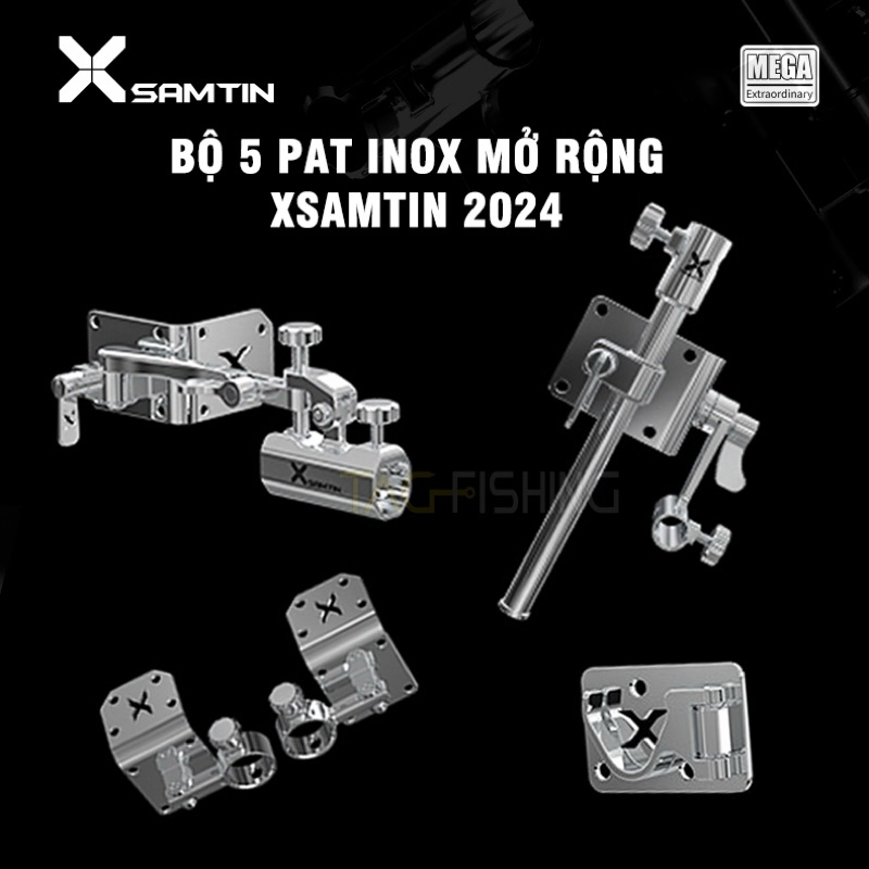 Bộ 5 Pat Inox Xsamtin 2024 Chính Hãng- Pat Gác Cần, Pat Ô, Bộ 2 Pat ...