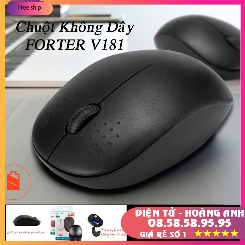 Chuột không dây Forter V181 - W1 - màu đen hang chuẩn xài được trên tất ...
