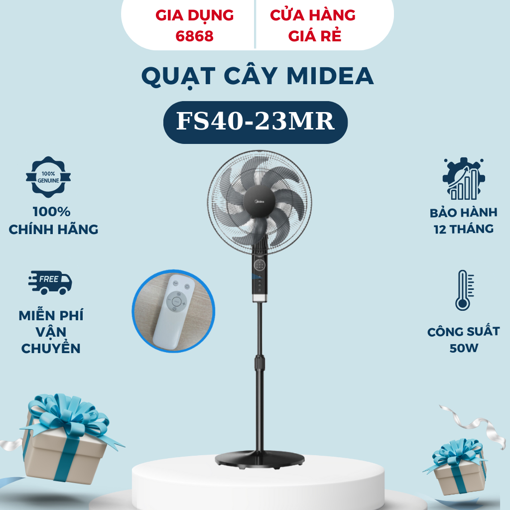 Quạt Cây Midea FS40-23MR - Có Điều Khiển Từ Xa - Công Suất 50W - Bảo Hành 12 Tháng | Shopee Việt Nam