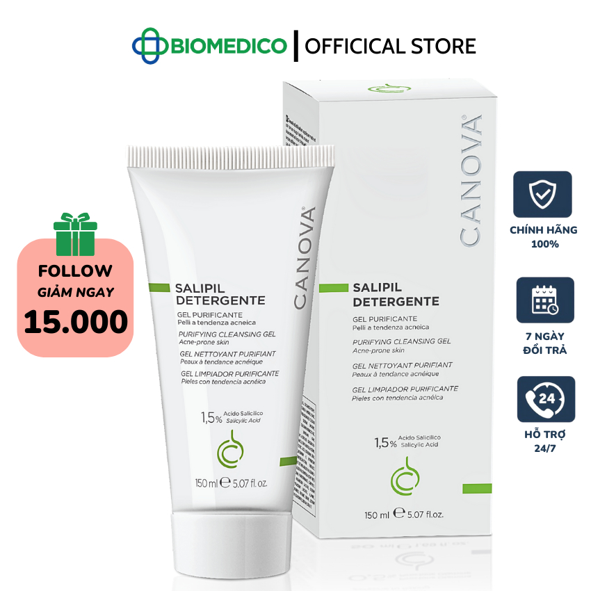 CANOVA SALIPIL DETERGENTE - PURIFYING CLEANSING GEL / Gel rửa mặt ngừa ...