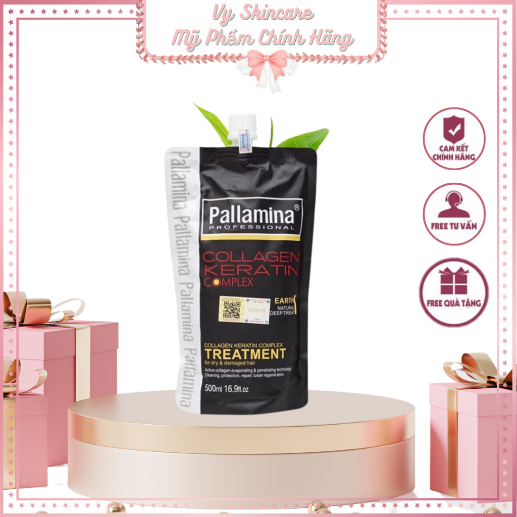 Kem ủ phục hồi tóc hư tổn Pallamina Collagen Keratin Complex 500ml ...