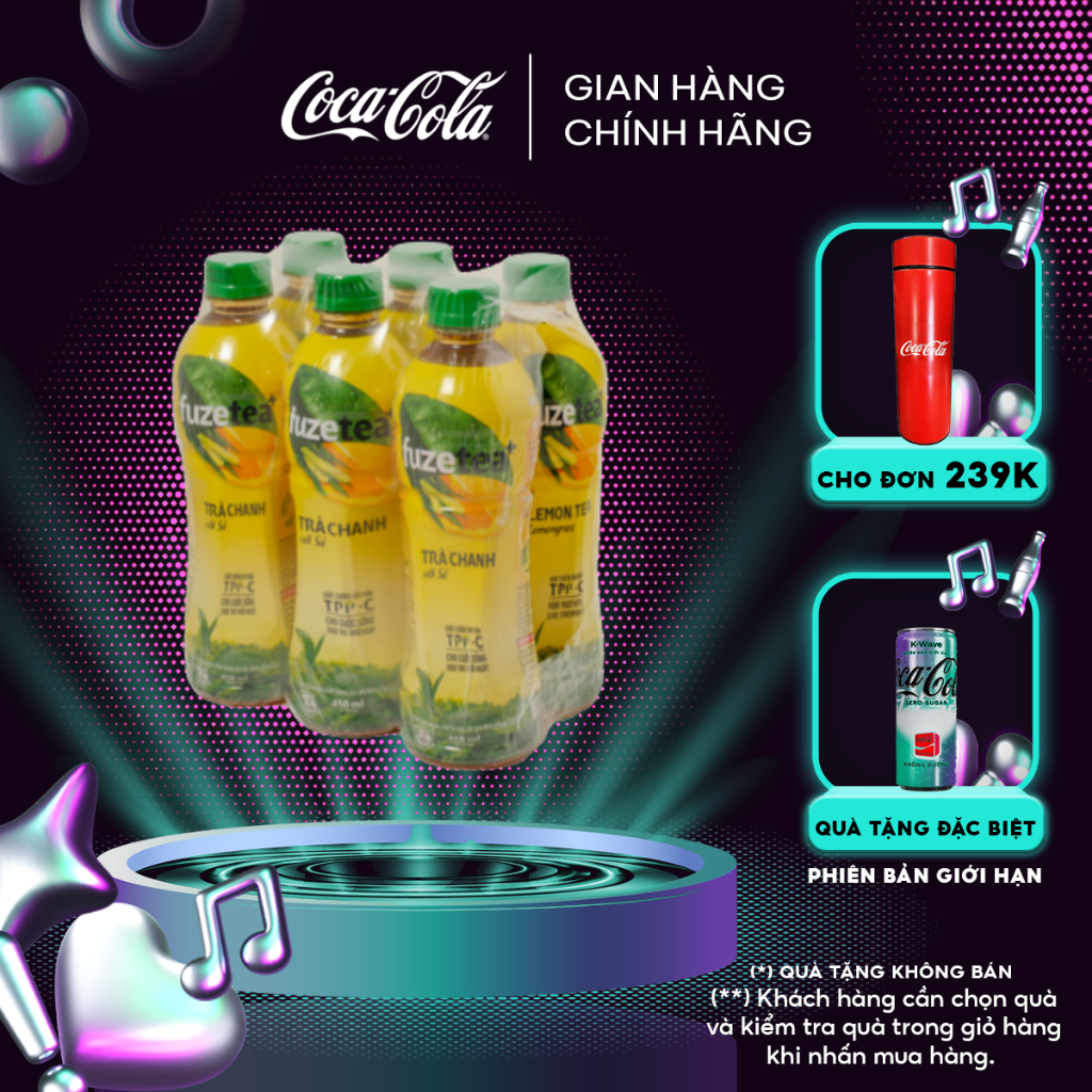 Lốc 6 Chai Trà Chanh Sả Fuzetea+ (450ml/Chai) Coca-Cola Official Store ...