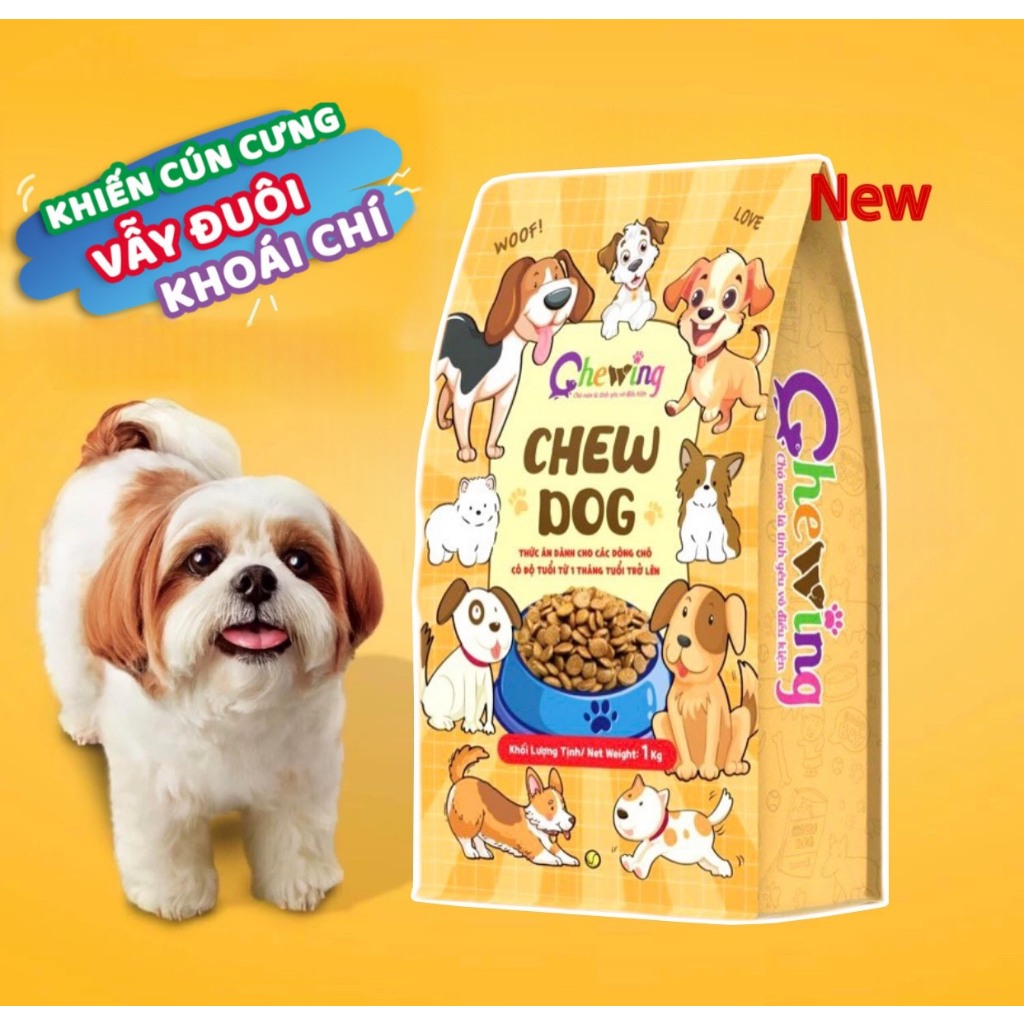 Thức ăn hạt cho chó 2KG Chew Dog.bổ sung thịt cá và rau củ giúp giảm ...